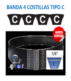4/C-240 BANDA MARCA BANDO EN COMBO DE 4 COSTILLAS ANCHO 3 1/2 LARGO 236 ...