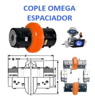 ES30 COPLE ESPACIADOR OMEGA REXNORD BARRENO PILOTO EXTERIOR A= 8 1/4 ...