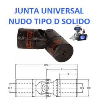 D6 JUNTA UNIVERSAL ( NUDO ) LOVEJOY EXTERIOR OD 1” LARGO OAL 3 3/8 ...
