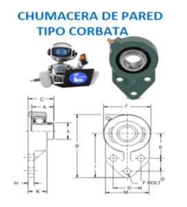 FB-SC-107 CHUMACERA DODGE DE PARED 3 TORNILLOS TIPO CORBATA FLECHA 1 7/ ...