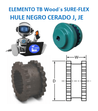 6J ELEMENTO TB WOOD´S SURE-FLEX HULE NEGRO D= 95mm W= 48mm - OSUNA ...