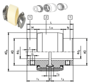 M28 COPLE BOWEX KTR COMPLETO EXTERIOR DH=65mm LARGO L=84mm - OSUNA ...