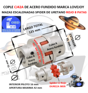 CJ42A COPLE LOVEJOY DE FIERRO MAZAS ESCALONADAS EXTERIOR 95mm LARGO ...