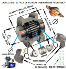 1090T10 COPLE FALK STEELFLEX DE REJILLAS CUBIERTA DE LAMINA EXTERIOR 8. ...