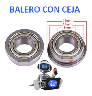 F688-ZZ RODAMIENTO ECONOMIC CON CEJA EXTERIOR 18mm INTERIOR=8mm ...