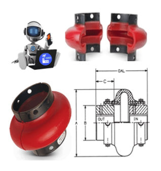 WE30 ELEMENTO FLEXIBLE ROJO MARCA TB Wood´s EXTERIOR A= 8.41” LARGO OAL ...