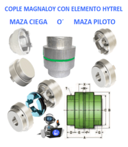 M400-H COPLE MAGNALOY ALUMINIO INSERTO VERDE EXTERIOR B= 3.980” LARGO A ...