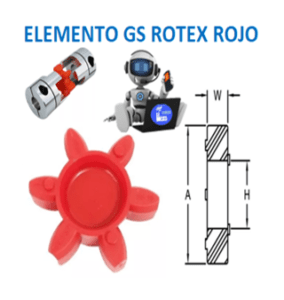 GS-19 SPIDER 98A ROJO ROTEX 6 PUNTAS CURVAS EXTERIOR A=40mm ANCHO W ...