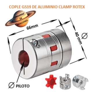 GS19 COPLE ROTEX KTR DE ALUMINIO MAZAS ( 1A ) RECTAS CLAMP PILOTO ...