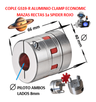 GS19-R COPLE ECONOMIC DE ALUMINIO MAZAS ( 1a ) RECTAS CLAMP PILOTO ...