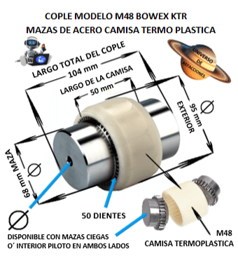 M-48 COPLE BOWEX KTR COMPLETO DIAMETRO 95mm LARGO 104mm - OSUNA BALERO ...